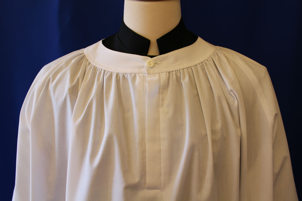 Alb - Traditional, button front, gathered