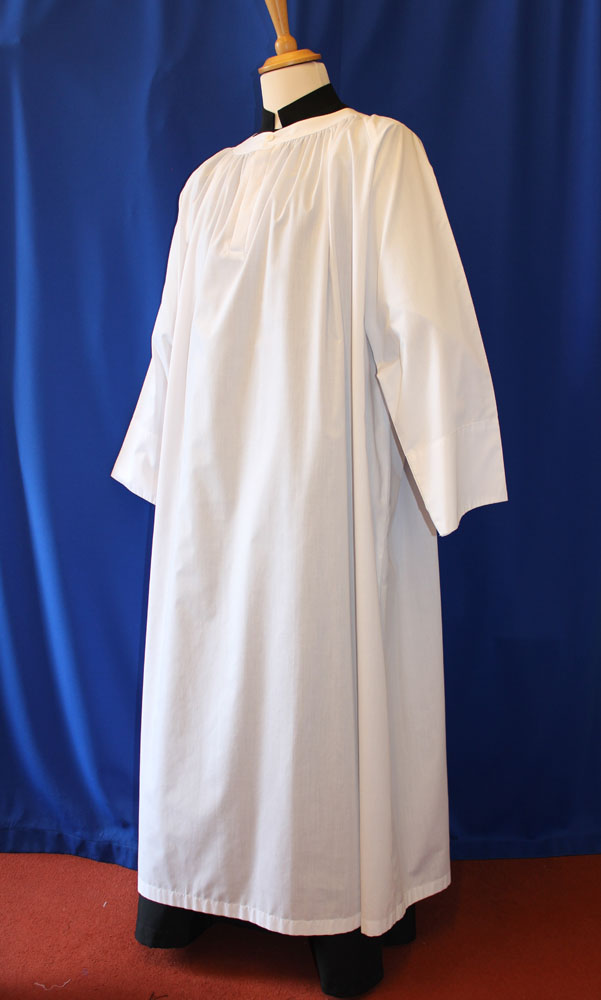 Alb - Traditional, button front, gathered