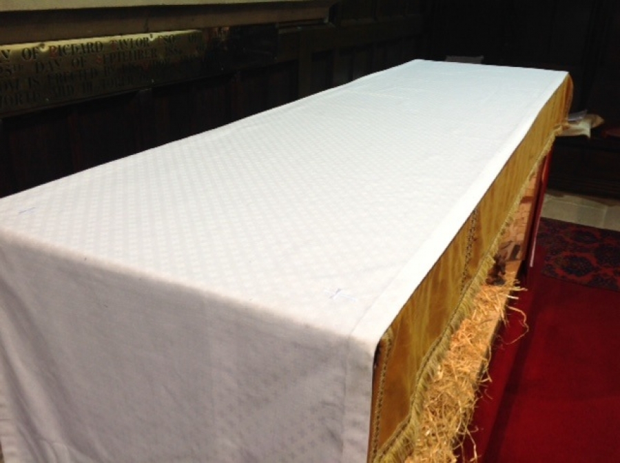 Altar Cloth in Woven/Crosses Poly/Linen